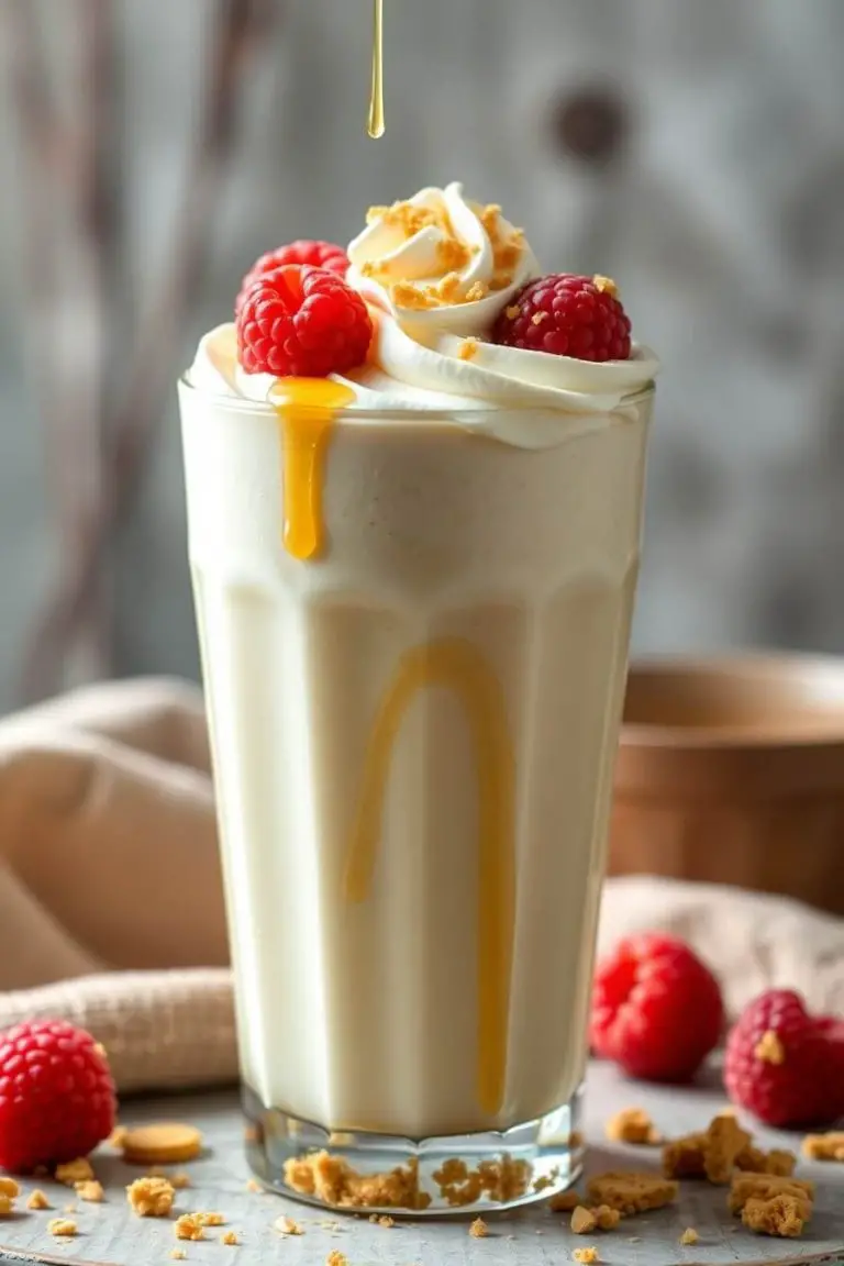 Golden Raspberry Cheesecake Milkshake Delights – The Tasty Flavors