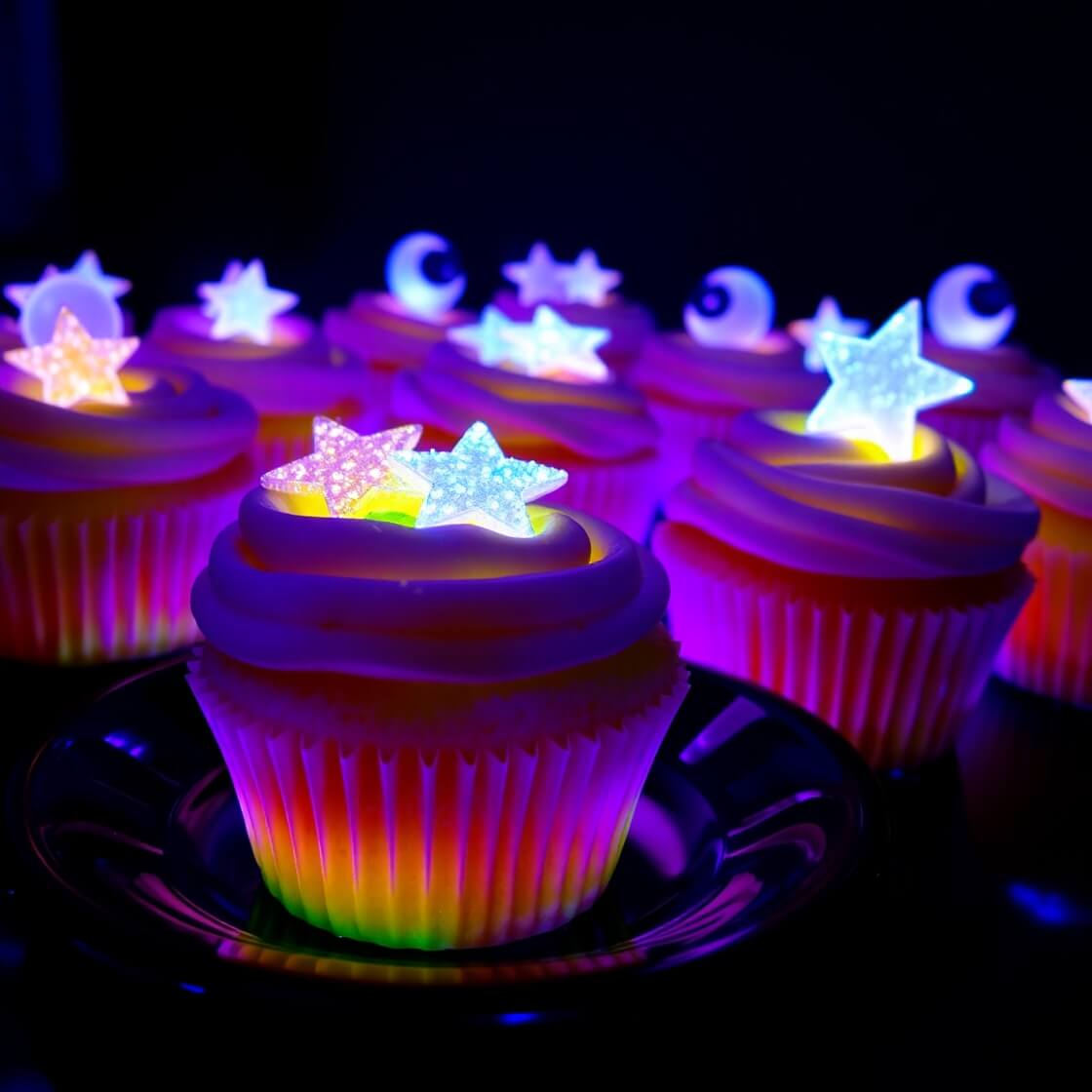 Glow in the Dark Moonlit Cupcakes Recipe - The Tasty Flavors