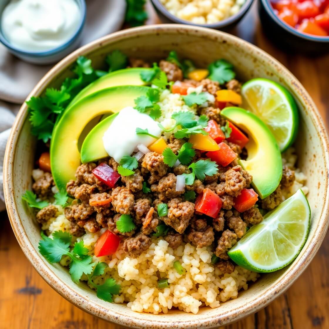 Ground Beef Bowls Recipe - The Tasty Flavors