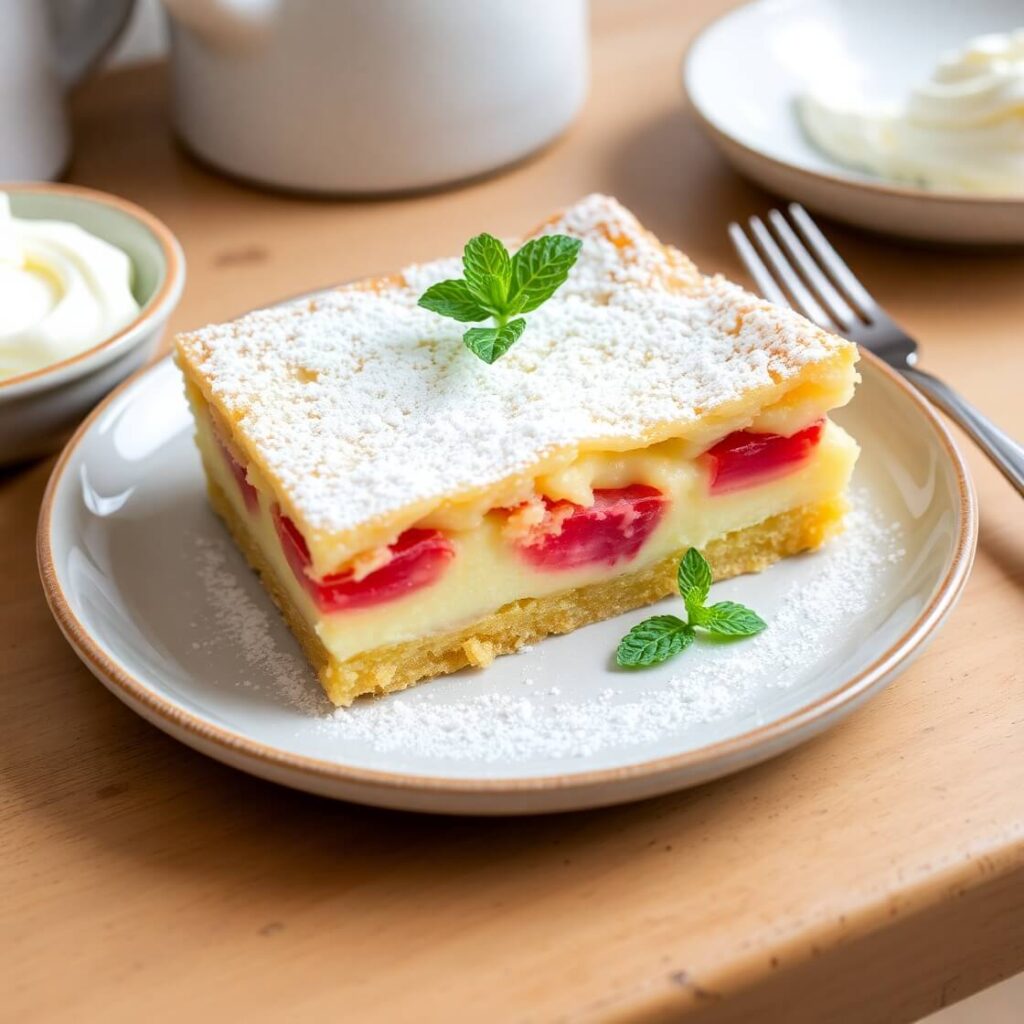Rhubarb Custard Bars Recipe - The Tasty Flavors