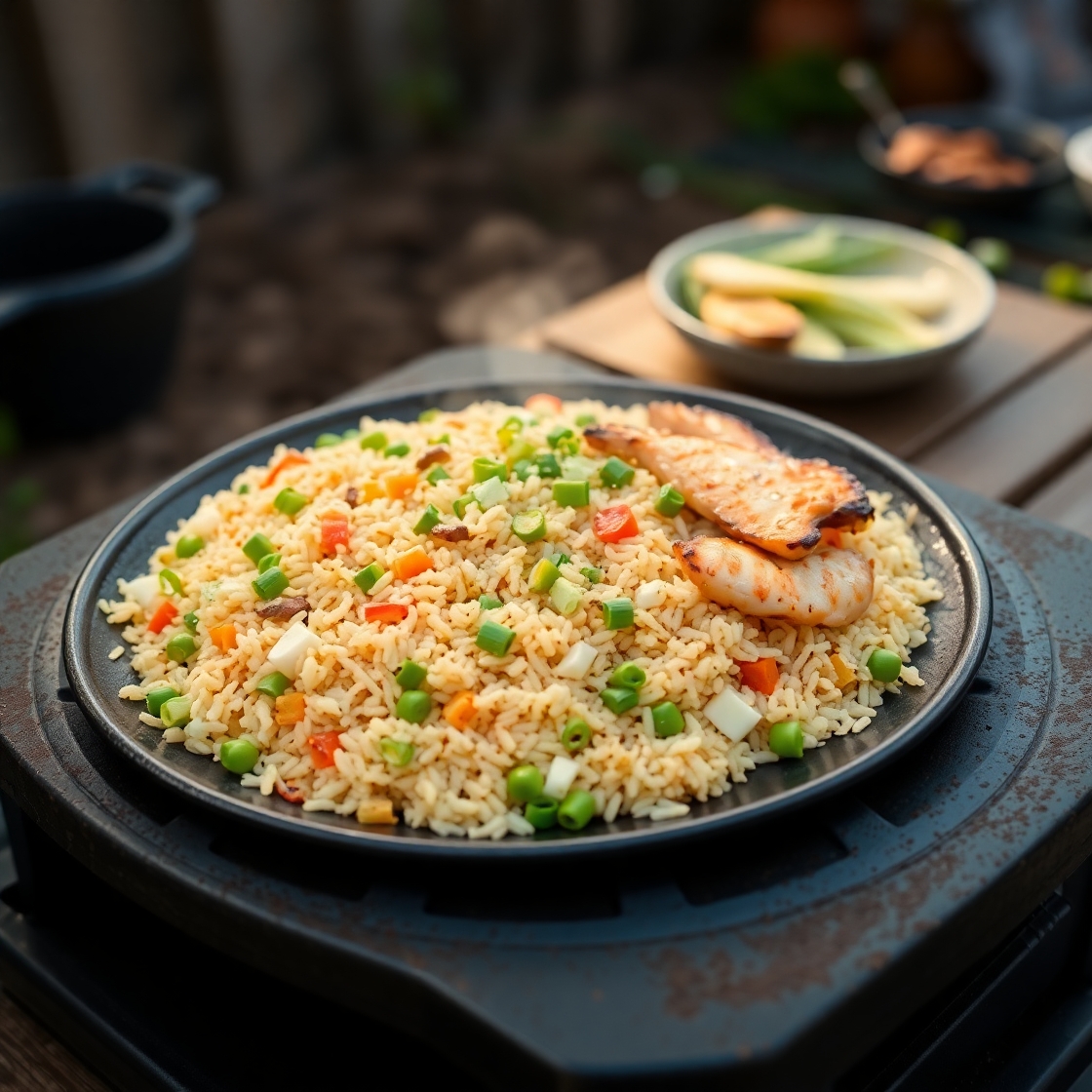 Fried Rice on Blackstone Griddle - The Tasty Flavors