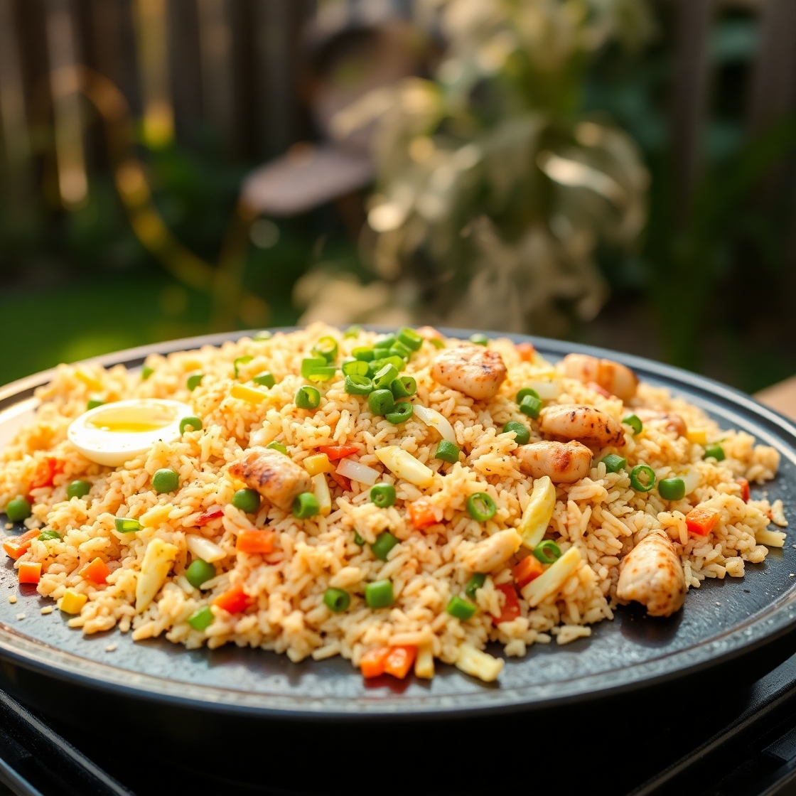 Fried Rice on Blackstone Griddle - The Tasty Flavors